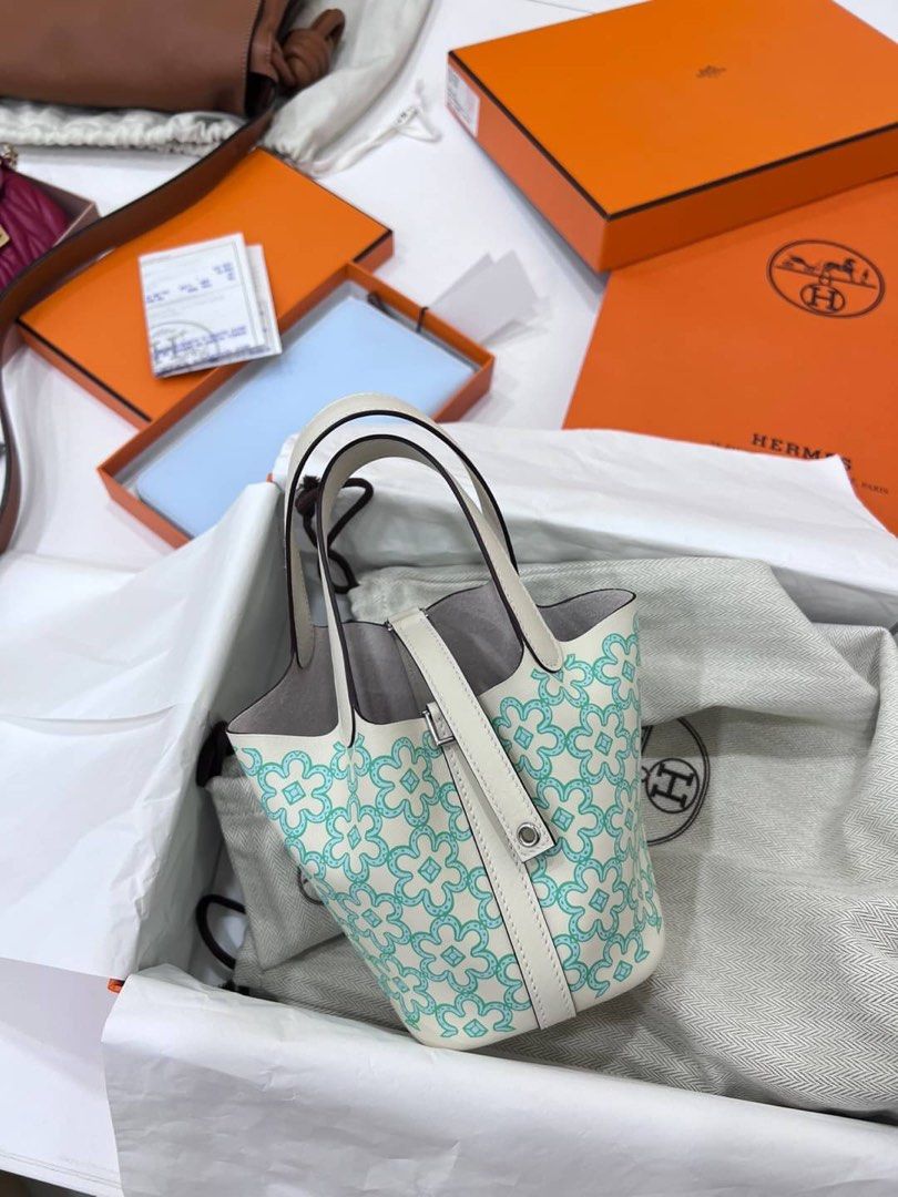 hermes mini picotin 14公分 小 水桶包 手提包 全新全配, 名牌精品, 精品包與皮夾在旋轉拍賣