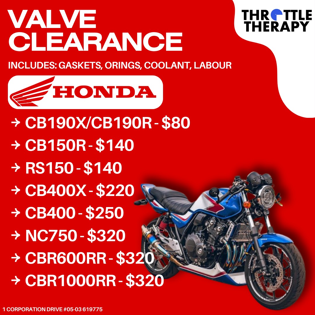 HONDA VALVE CLEARANCE, Motorcycles, Motorcycle Accessories on Carousell