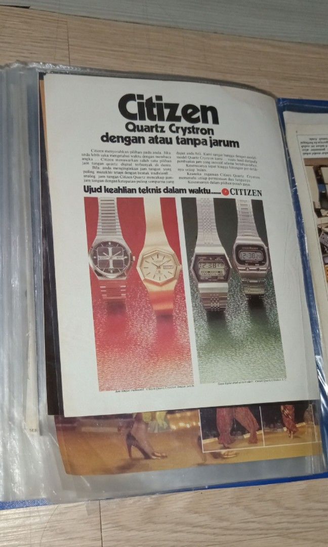 Iklan cetak jadul jam tangan Citizen, Antik, Pajangan di Carousell