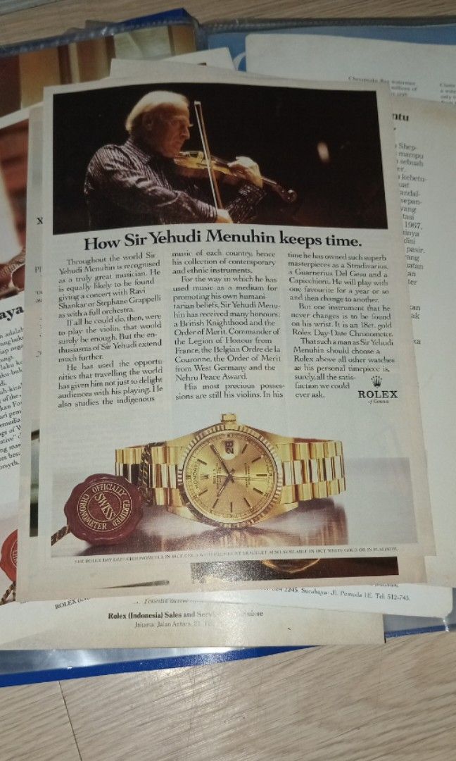 Iklan cetak jadul Rolex, Antik, Pajangan di Carousell