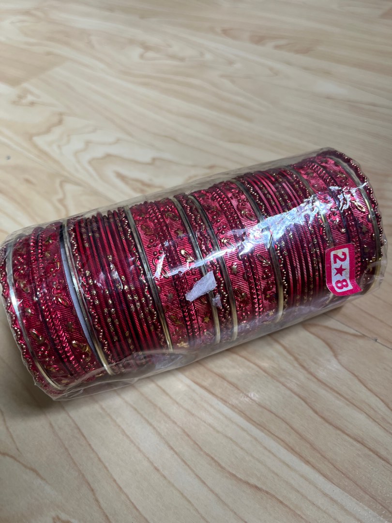Indian red colour Bangles, Women's Fashion, Jewelry & Organisers ...