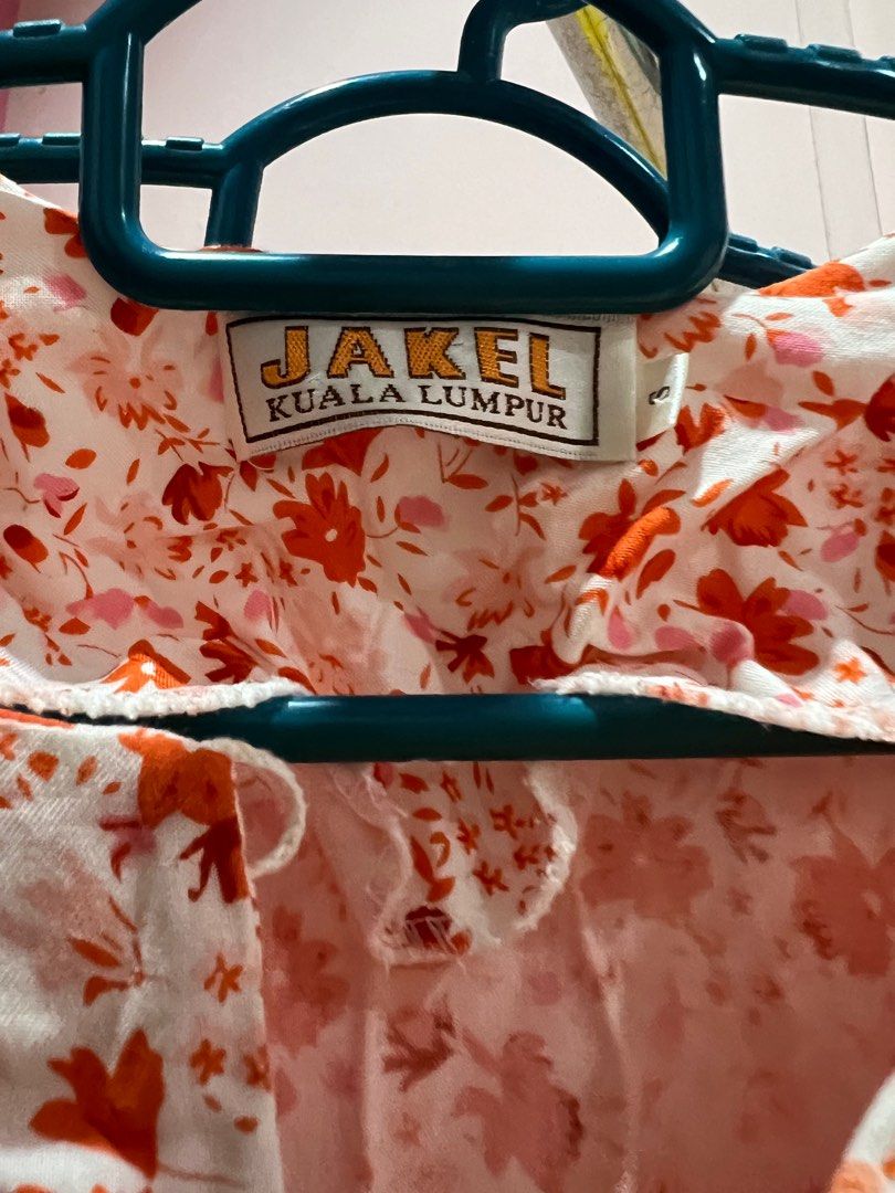 Jakel Orange Cotton, Women's Fashion, Muslimah Fashion, Baju Kurung ...