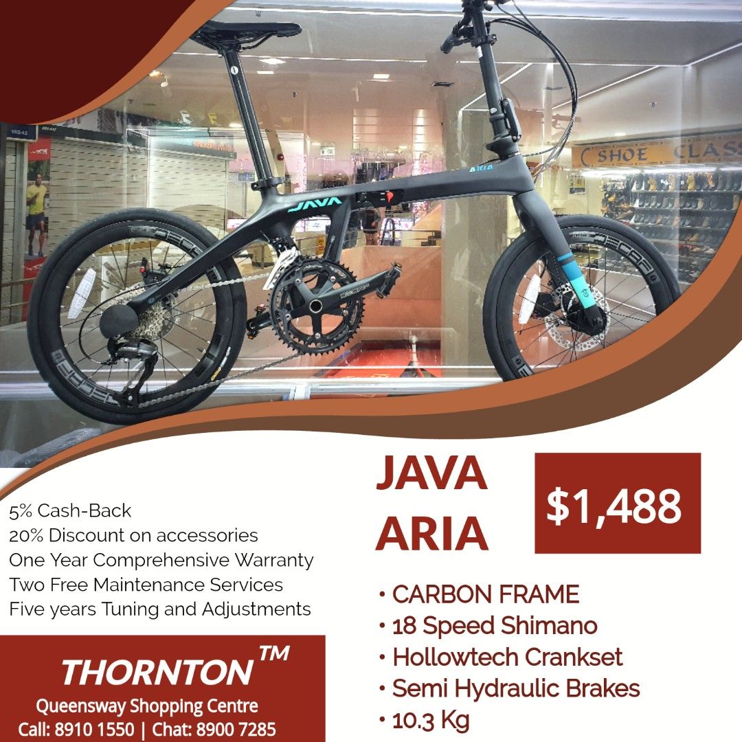 Java Aria. Carbon Frame. 18 Speed. Semi Hydraulic Brakes, Hollowtech ...
