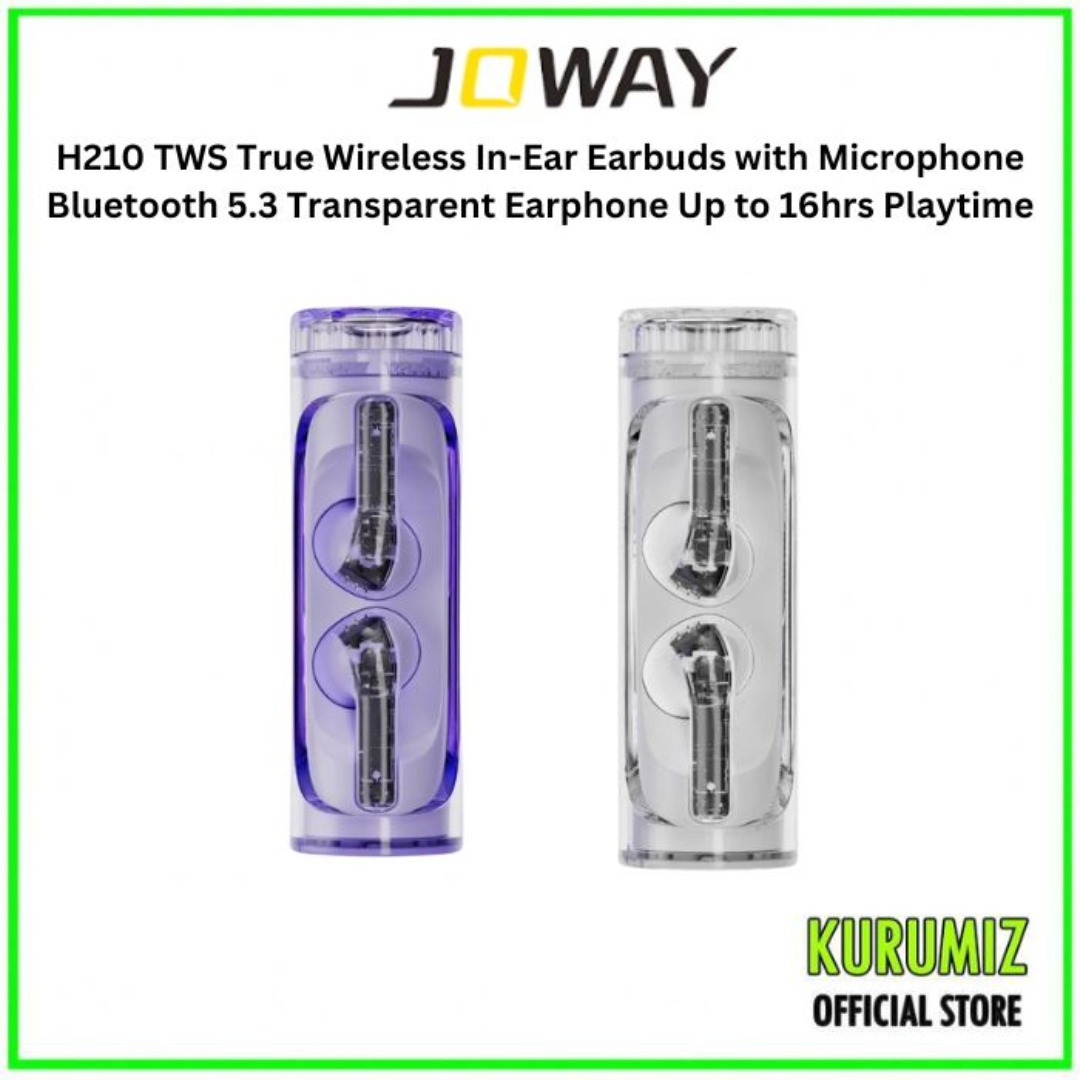 JOWAY H210 TWS True Wireless In-Ear Earbuds with Microphone Bluetooth 5.3 Transparent Earphone ...