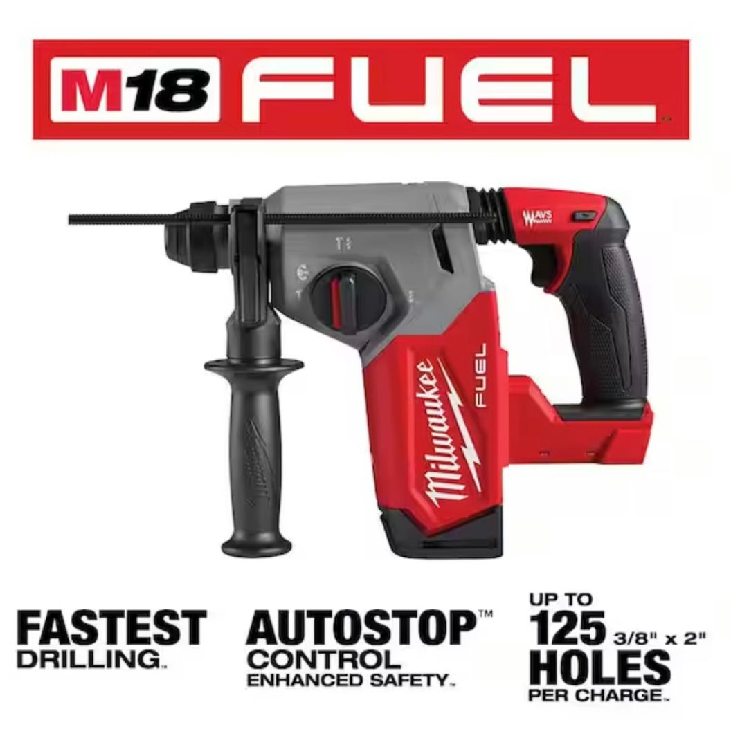 Milwaukee 2912-20 M18 FUEL 18V Lithium-Ion Brushless Cordless 1 in. SDS ...
