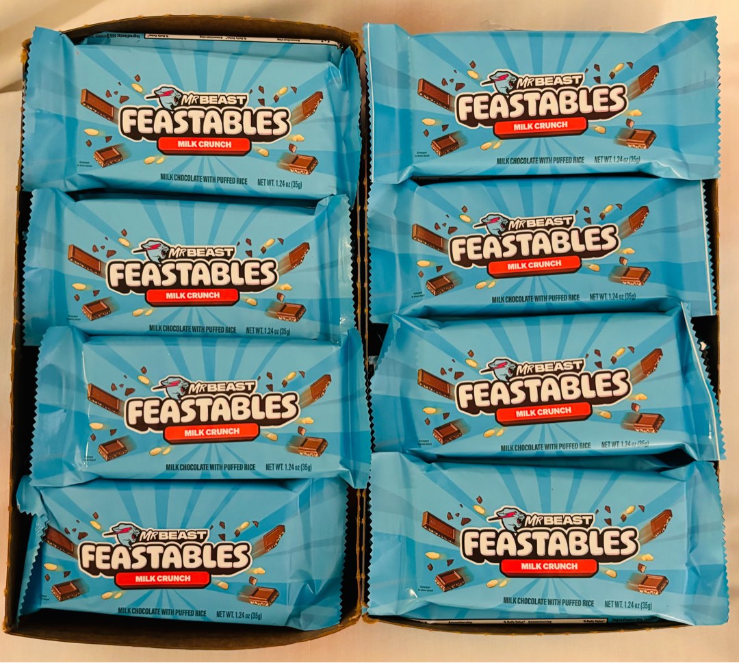 Mr Beast Feastables 全新包裝 Crunch mini size, 嘢食 & 嘢飲, 包裝食物&即食食物 - Carousell