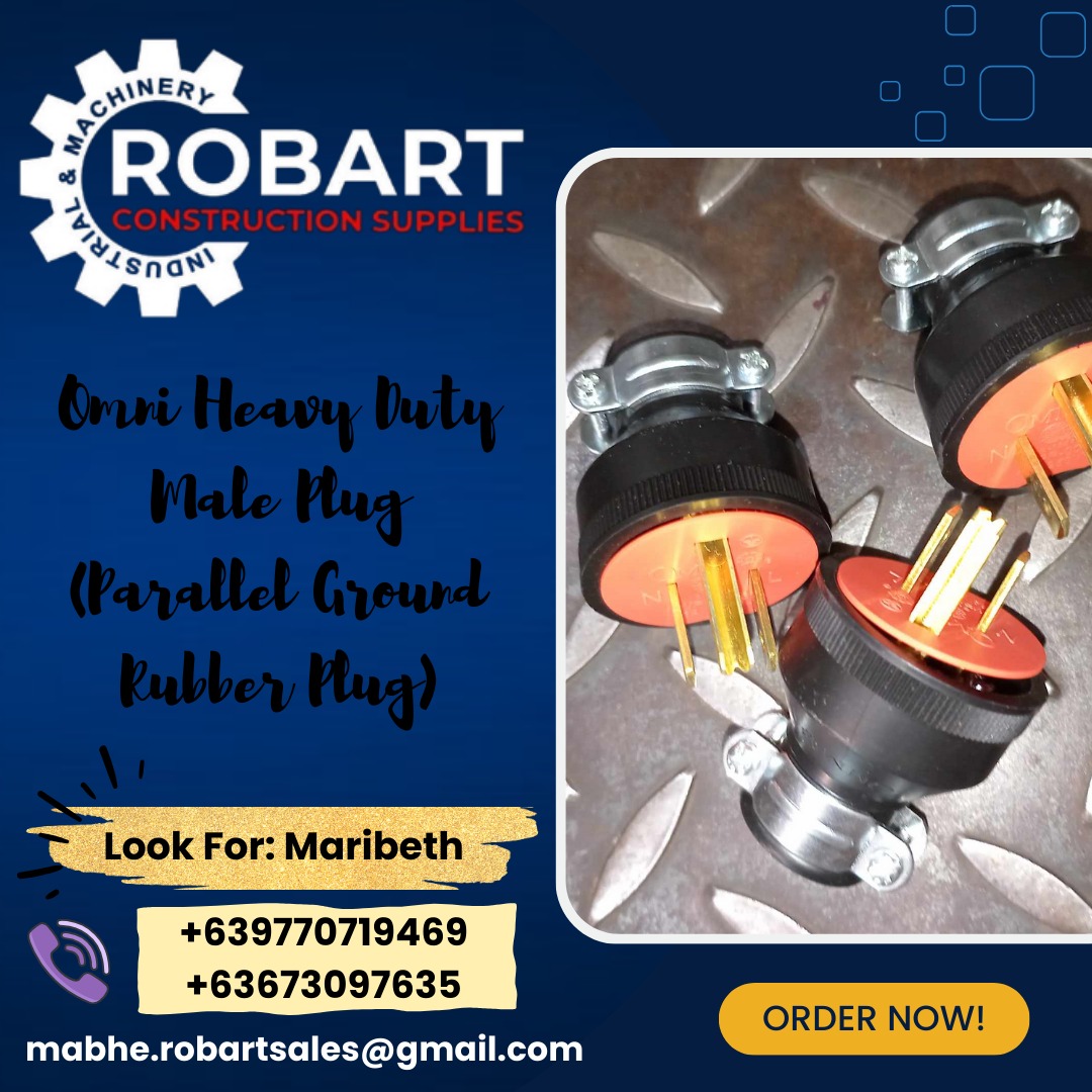 Omni Heavy Duty Male Plug (Parallel Ground Rubber Plug), Commercial ...