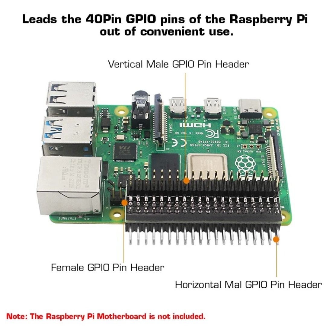 Raspberry Pi 4b 一分二 40pin排線擴展板 Raspberry Pi 4b Double Row Straight GPIO ...