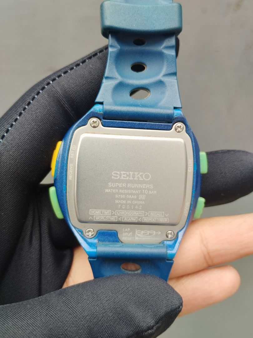 seiko super runner solar sports digital S750 0AA0 blue JDM Original ...