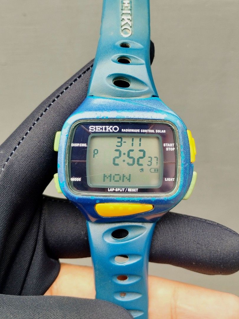 seiko super runner solar sports digital S750 0AA0 blue JDM Original ...