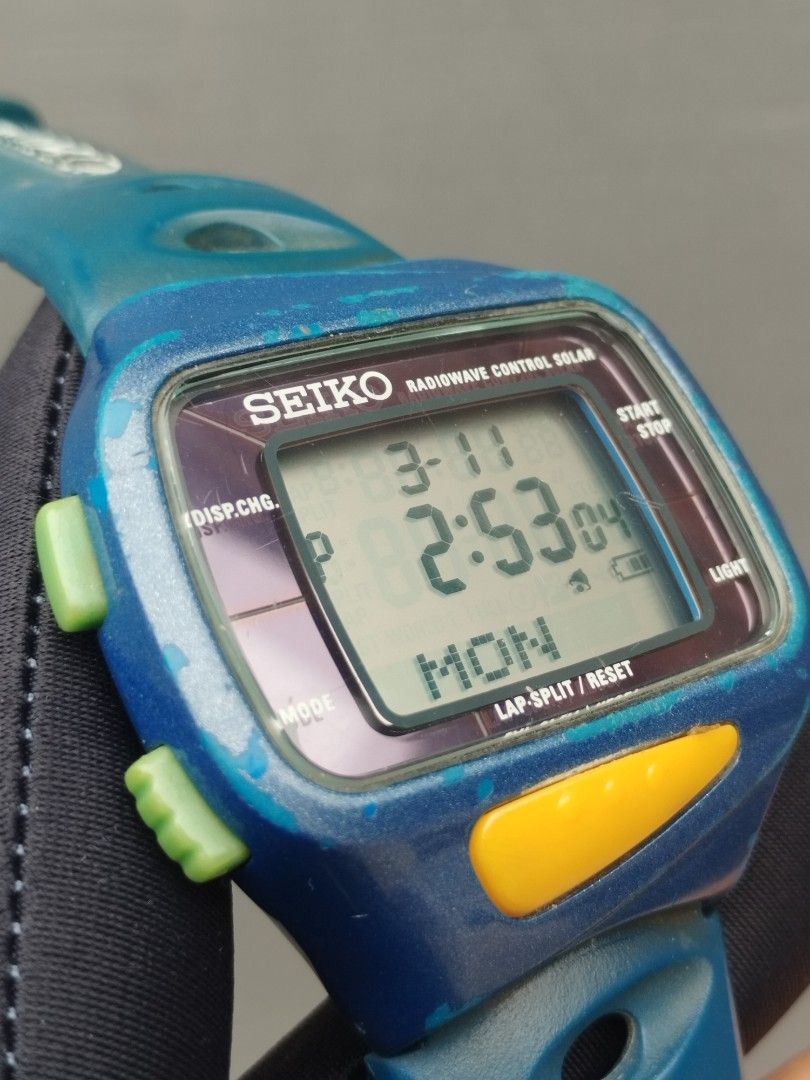 seiko super runner solar sports digital S750 0AA0 blue JDM Original ...