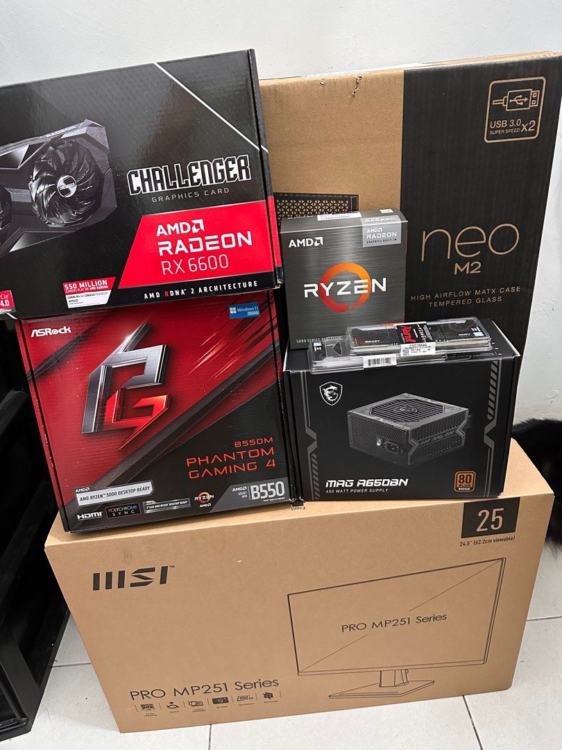Set Desktop Ryzen 5 5600G Rx6600 IPS 25", Computers & Tech, Desktops on ...