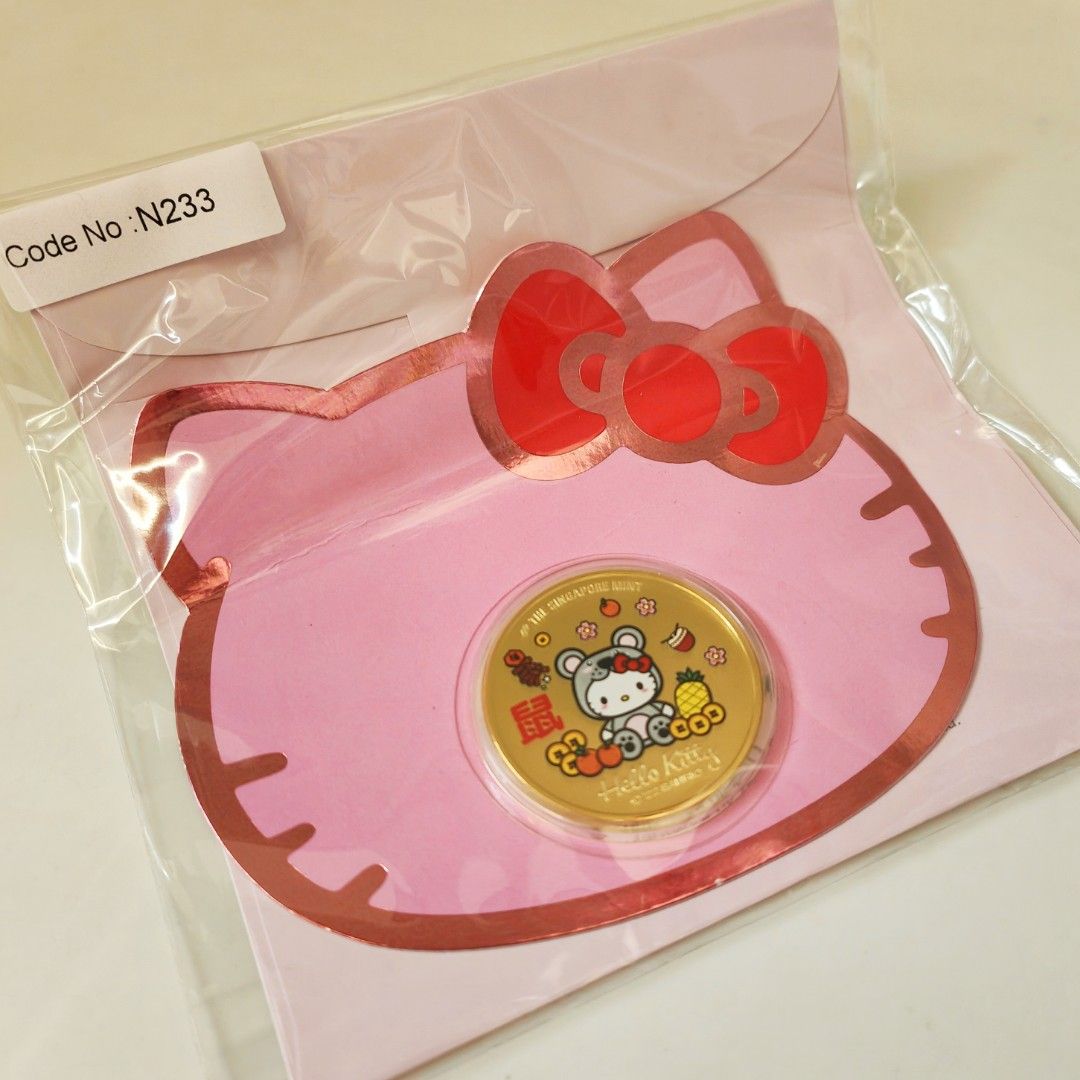 Singapore Mint Sanrio Hello Kitty Rat Year Medallions 24K Gold Coin ...