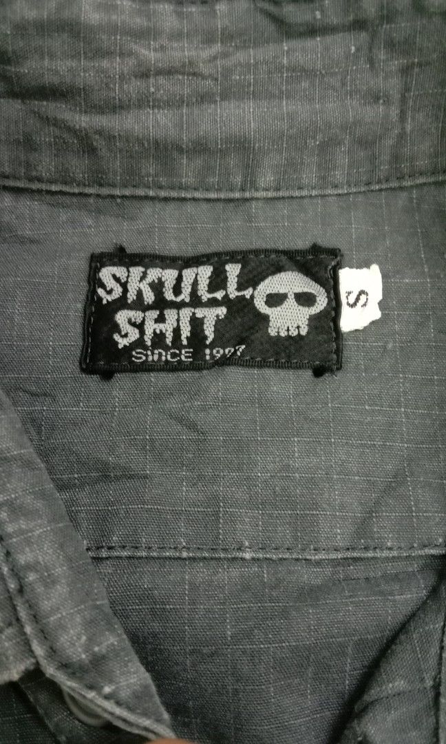 Skull Shit kemeja, Men's Fashion, Tops & Sets, Tshirts & Polo Shirts on Carousell