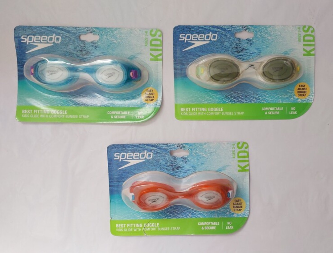 Speedo Goggles Kids Glide with Comfort Bungee Strap Assorted Age 3-6 ...