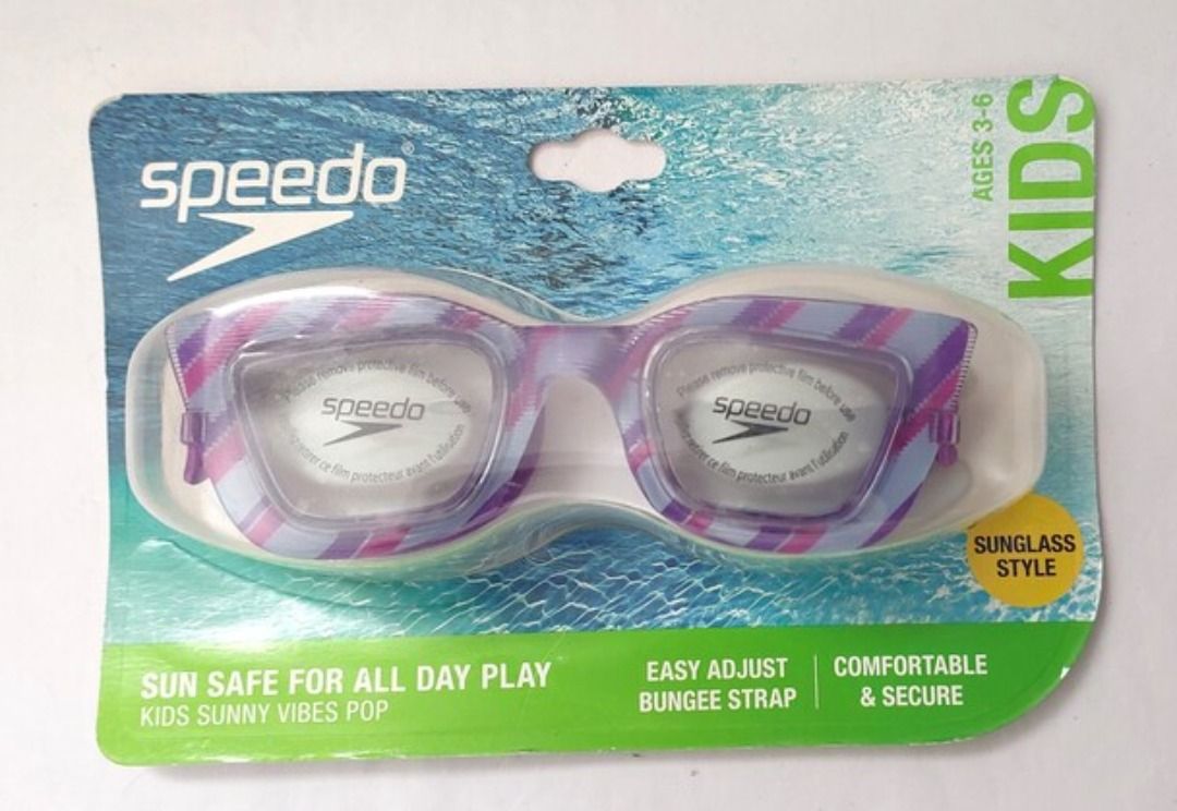 Speedo Goggles Kids Sunny Vibes Pop Lime Punch or Purple Clear Age 3-6 ...