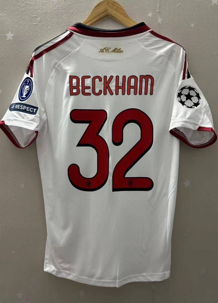 09/10 AC Milan Retro Football Jersey Kit Beckham Ronaldinho, Men's ...