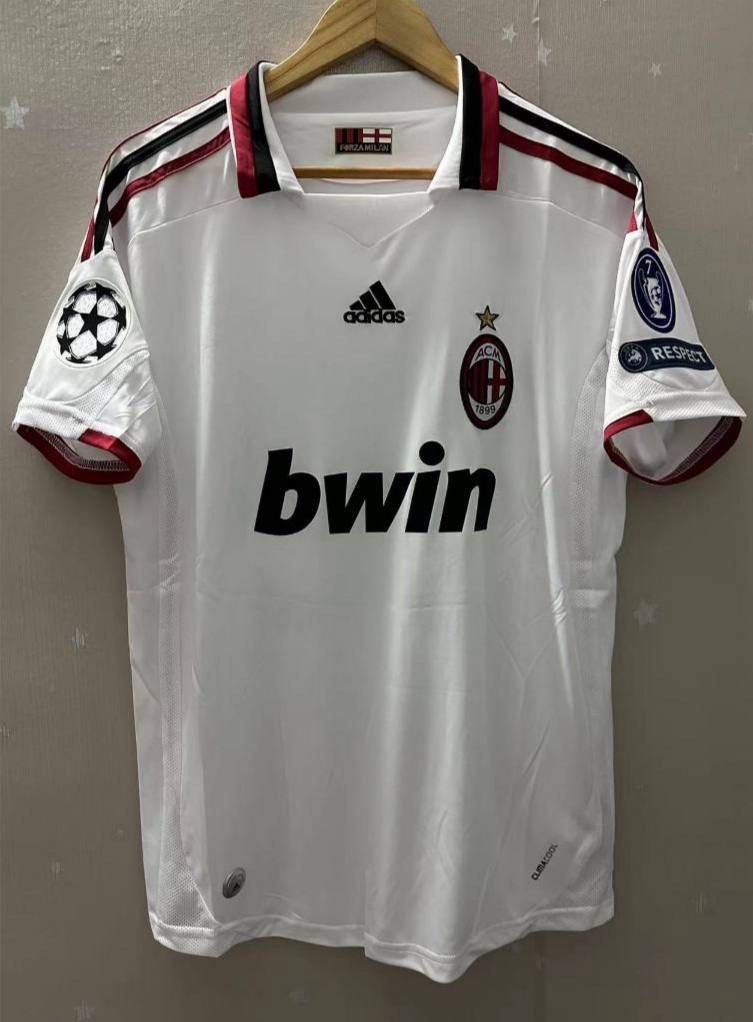 09/10 AC Milan Retro Football Jersey Kit Beckham Ronaldinho, Men's ...