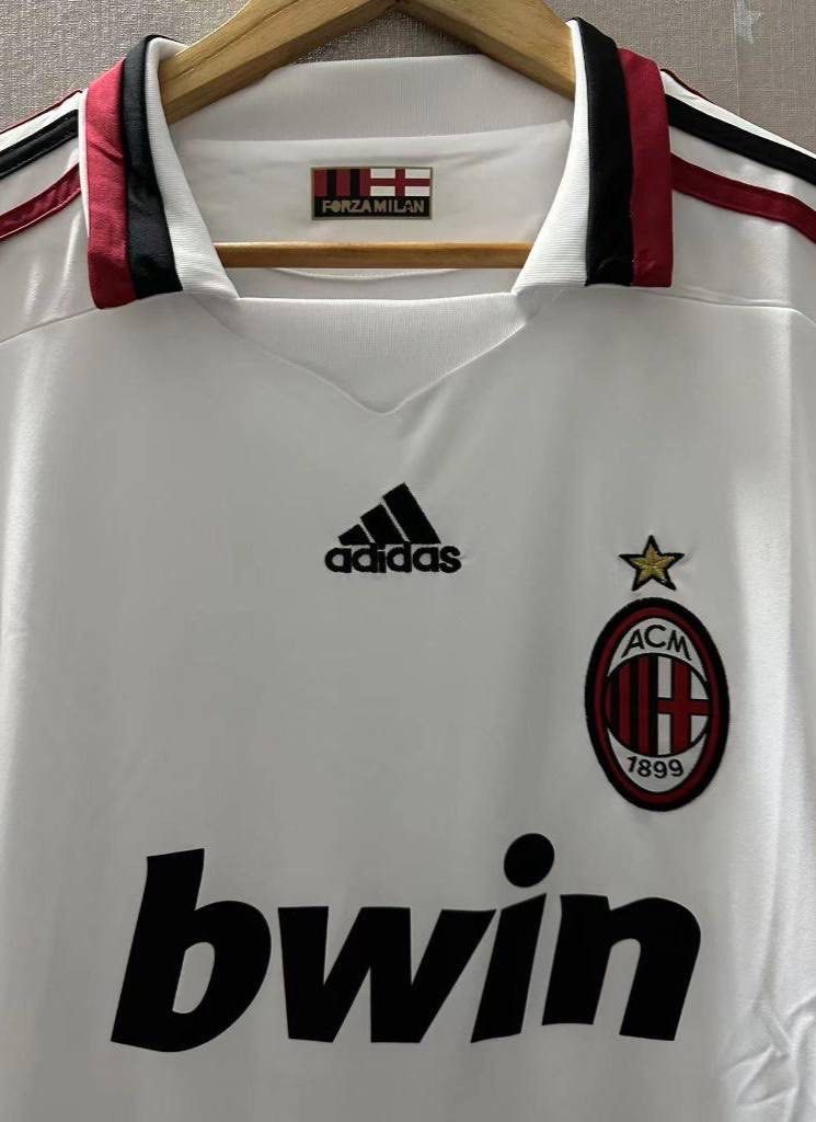 09/10 AC Milan Retro Football Jersey Kit Beckham Ronaldinho, Men's ...