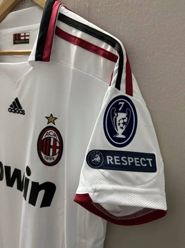 09/10 AC Milan Retro Football Jersey Kit Beckham Ronaldinho, Men's ...