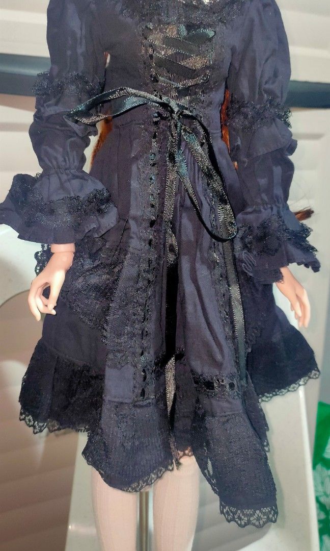 1/3 BJD Goth Black Dress, Hobbies & Toys, Toys & Games on Carousell