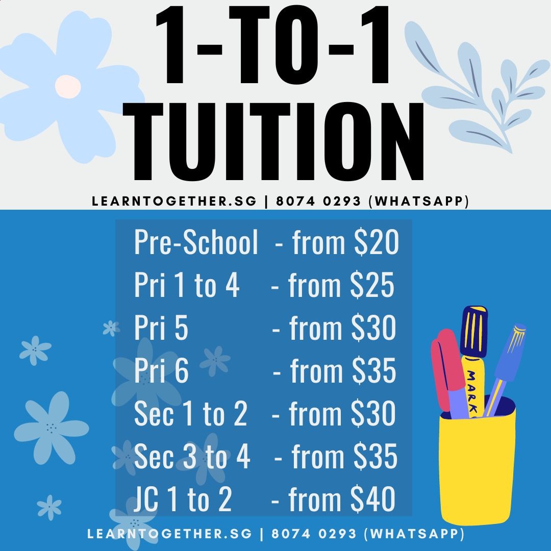 Tuition Teacher Home Tutor English Math Science Chinese EMaths AMaths ...
