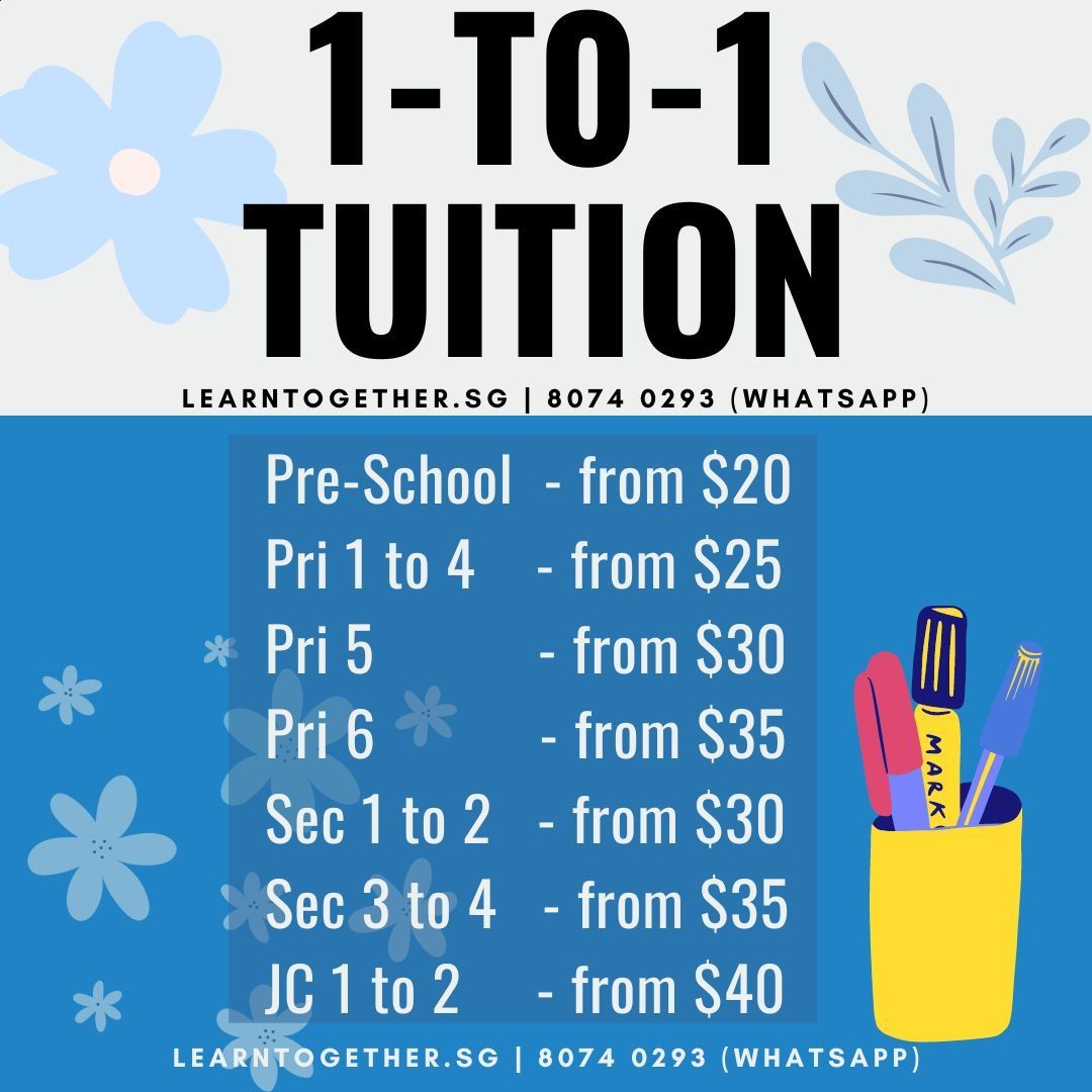 Tuition Teacher Home Tutor English Math Science Chinese EMaths AMaths Combined Pure Science ...