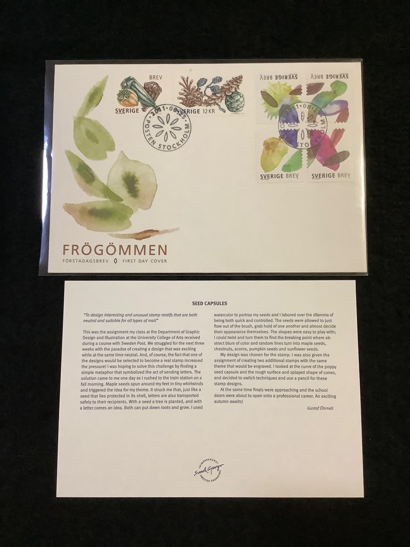 2011 Sweden Seed Capsules-First Day Cover. Note: Minor Toned Spots Near ...