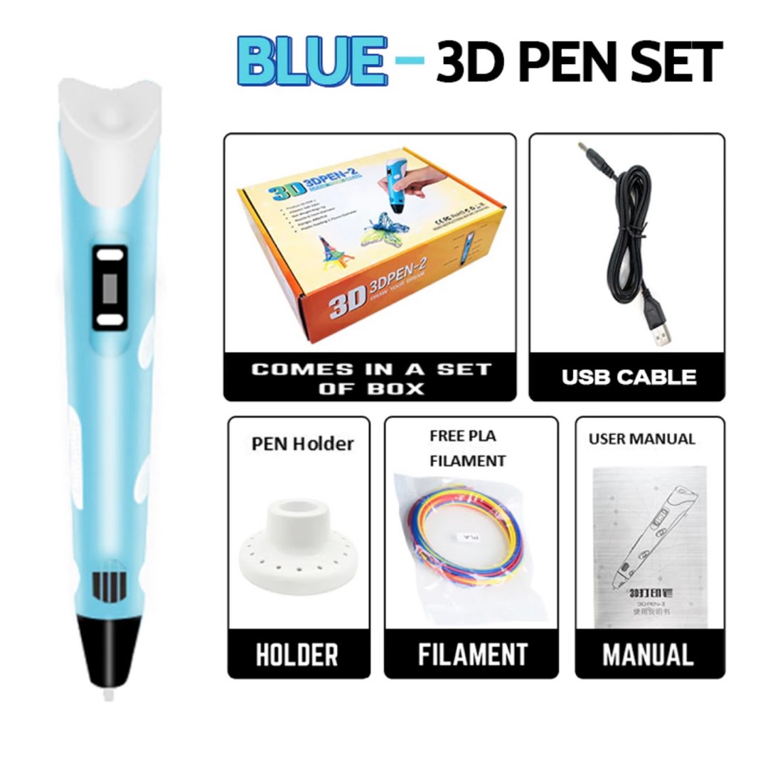 3D Pen | DIY Drawing Pencil 3 Dimensional Printing Pen | Mini 3D ...