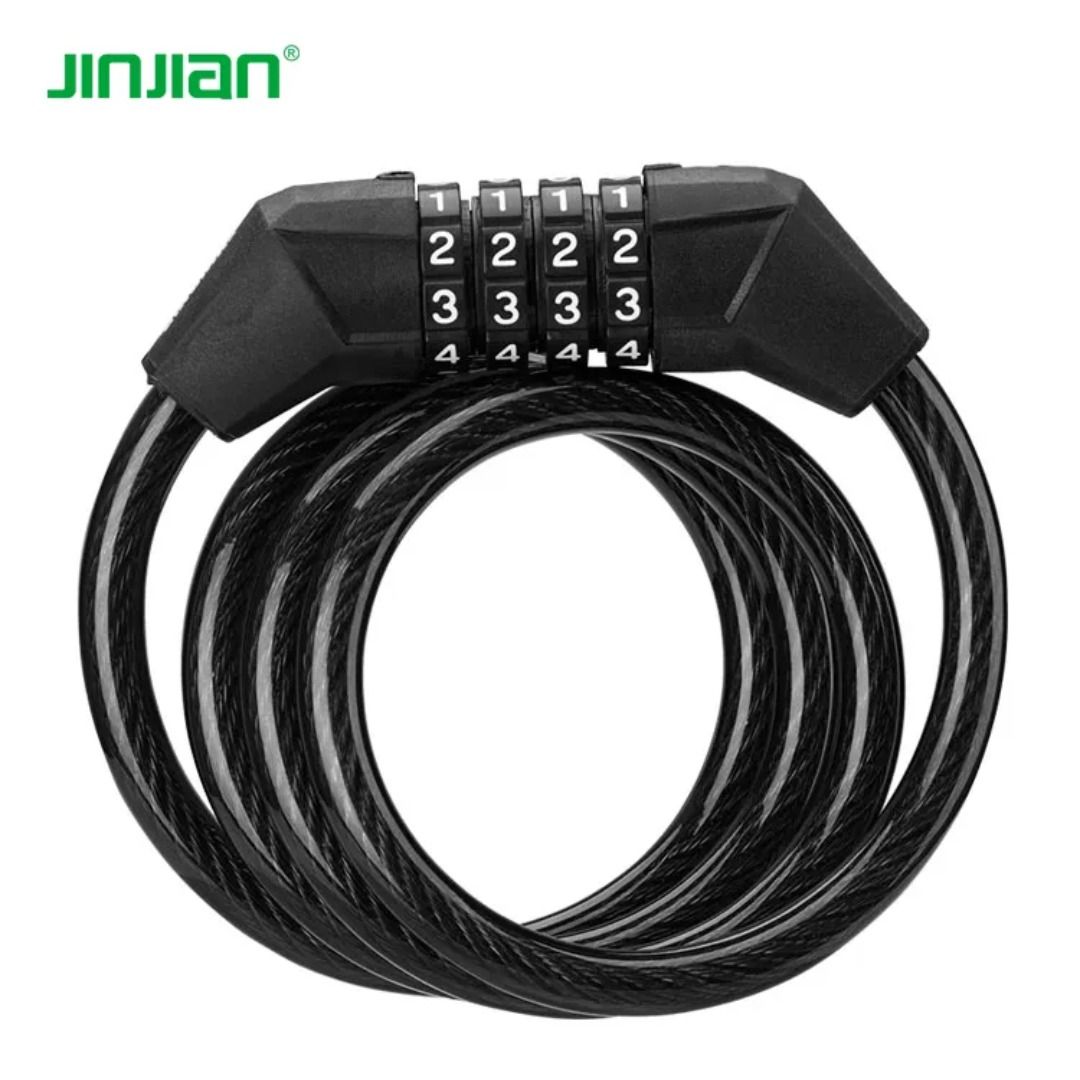 小型密碼鎖 4 位鋼纜鎖自行車鎖 fgackp Small Combination Lock 4 Digit Cable Lock Bike ...