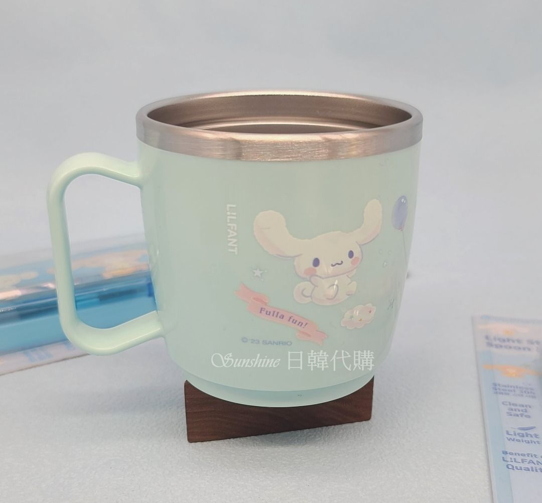 現貨 韓國製 Lilfant 三麗鷗 大耳狗 不鏽鋼水杯 不銹鋼 水杯 洗碗機 260ml, 家具及居家用品, 廚具和餐具, 水杯、水壺在旋轉拍賣