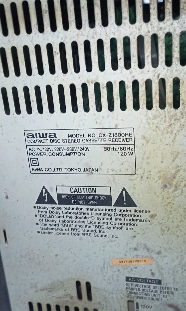 Aiwa big compo Z1800 stereo system, Elektronik, Audio di Carousell