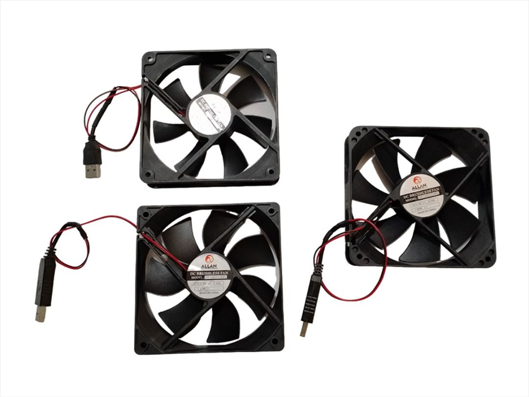 ALLAN DC BRUSHLESS FAN to USB MALE PORT 5V, 9V, 12V (1-PC per ORDER), 0 ...