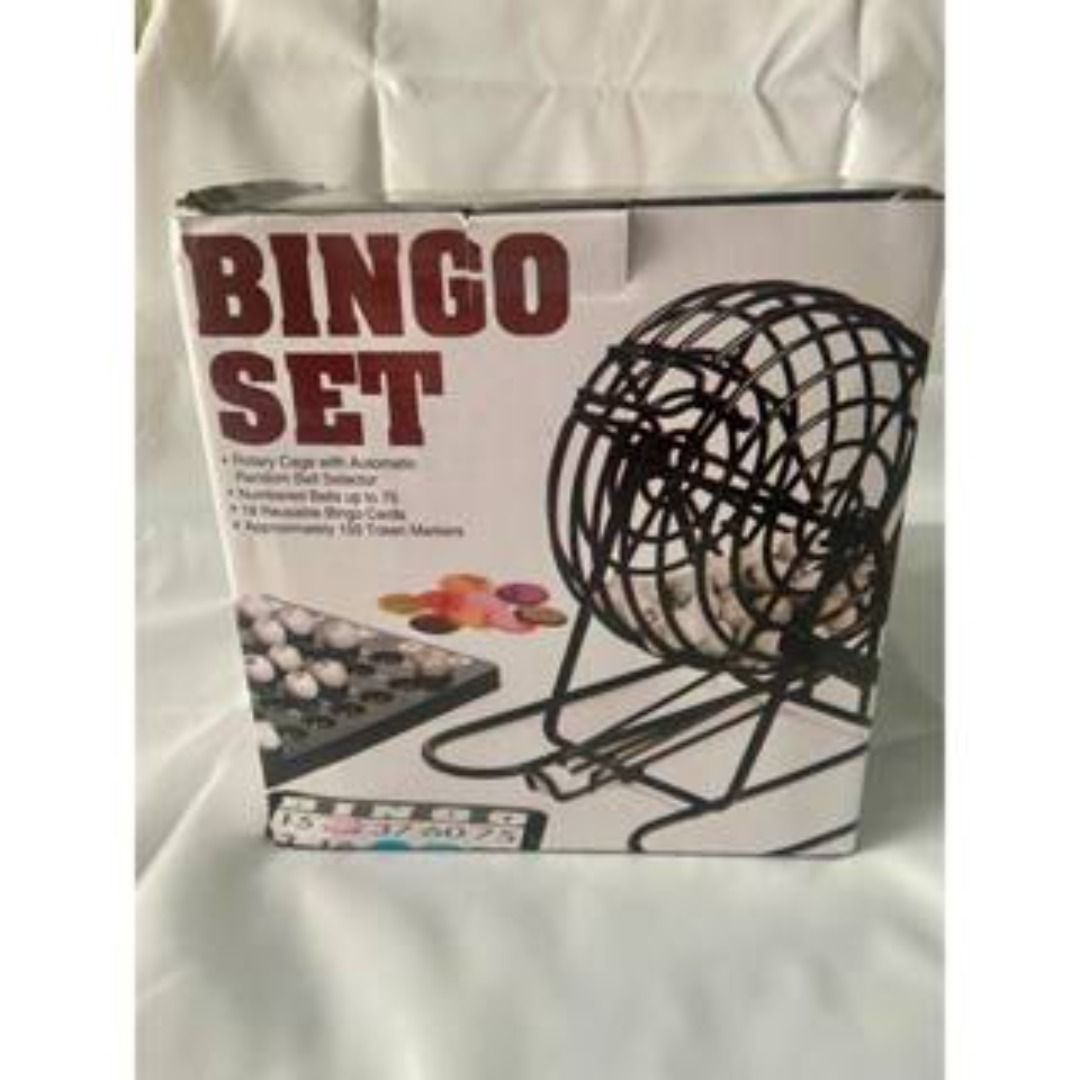 Bingo game set 8 inch metal cage with accessories / bingo card game set ...