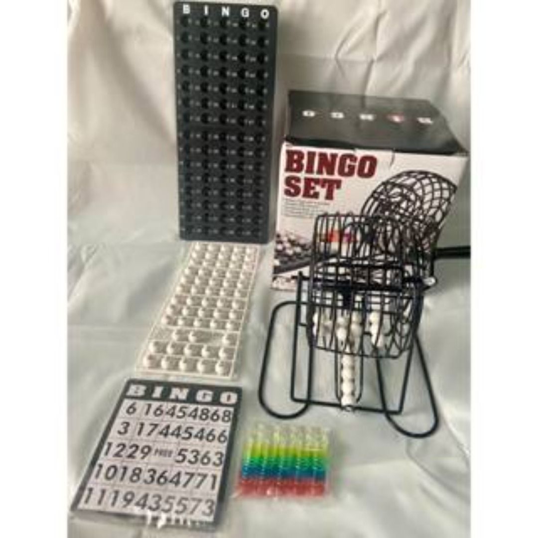 Bingo game set 8 inch metal cage with accessories / bingo card game set ...