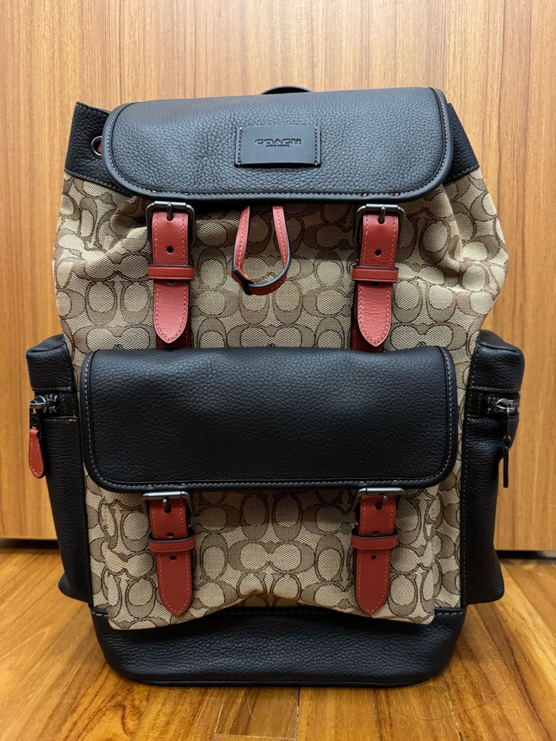 Coach Sprint Backpack in Leather and Signature Jacquard, Men's Fashion ...