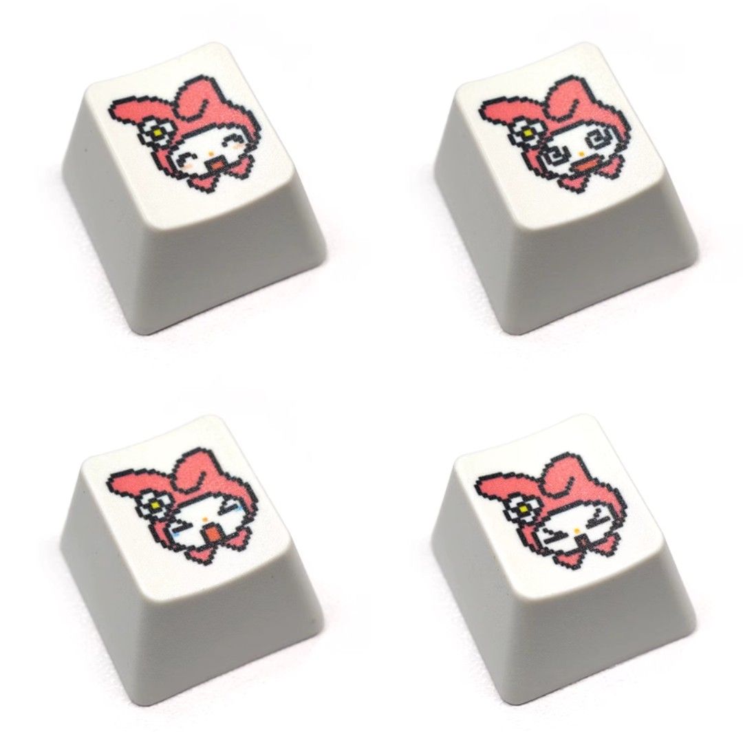 Cute Artisan Sanrio Characters Keycaps Kuromi and The Melody PBT ...