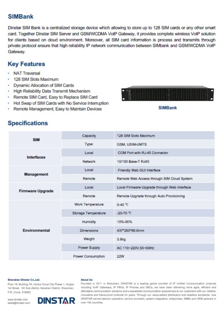 DINSTAR SIMBank (128 SIM Slots Maximum), Computers & Tech, Office & Business Technology on Carousell