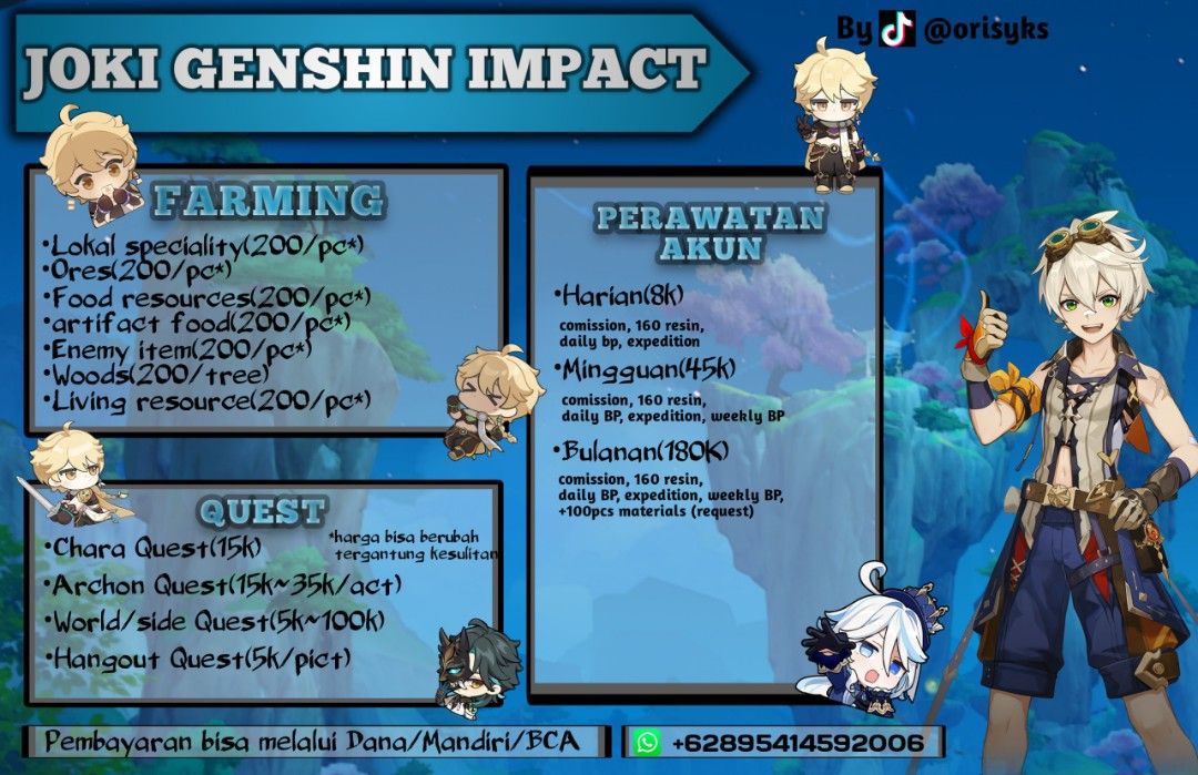 Jasa Joki Genshin Impact, Video Game, Game di Carousell Jasa Joki Genshin Impact, Video Game, Game di Carousell