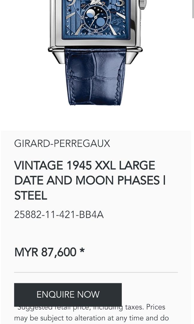 Johan GIRARD PERREGAUX 1945 XXL Date Moon Phase Sapphire Dial Men Watch ...