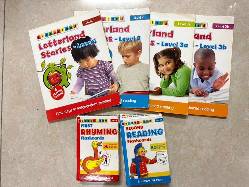 Letterland Stories -lv1,2,3a,3b & flashcards 2盒, 興趣及遊戲, 書本 & 文具, 小說 & 故事書 - Carousell