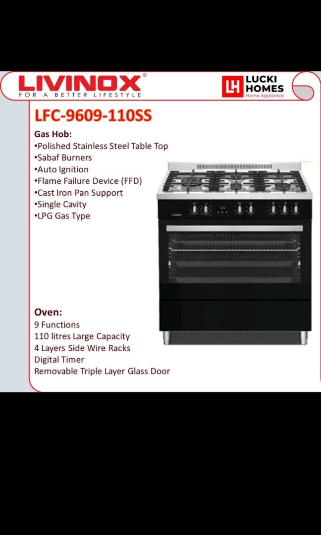 Livinox oven gas stove, Furniture & Home Living, Kitchenware ...