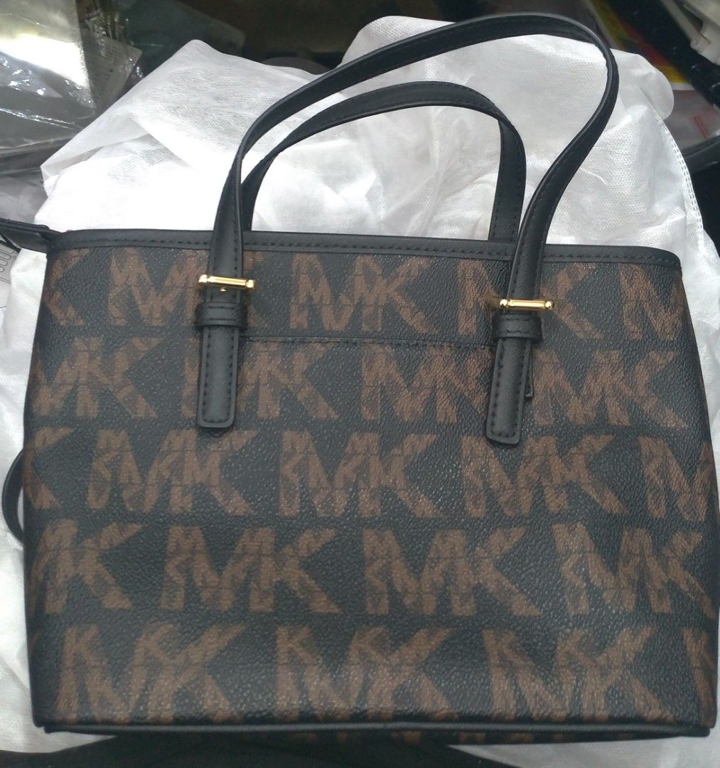 MK MICHAEL KORS 滿版 小托特包 咖啡, 她的時尚, 包包、錢包, 腰包、胸包在旋轉拍賣