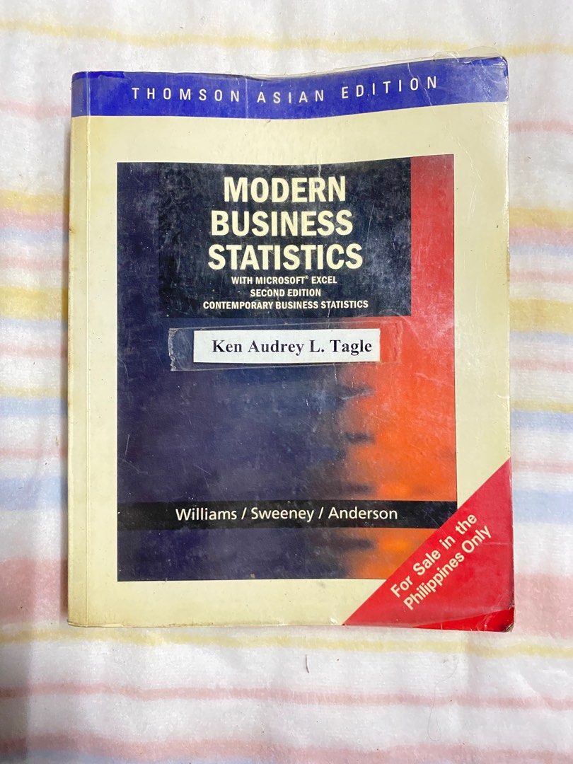 Modern Business Statistics by Williams Sweeney and Anderson, Hobbies ...
