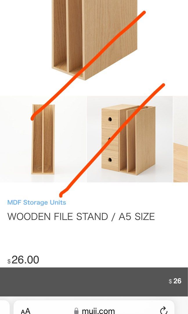 Last1‼️Muji Wooden A4 Letter Tray / 3drawers A5 / File Stand A5 ...