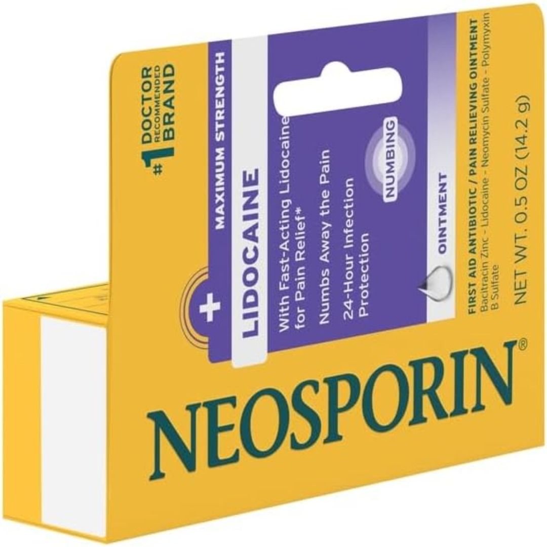 Neosporin + Lidocaine First Aid Antibiotic Ointment, Maximum Strength ...