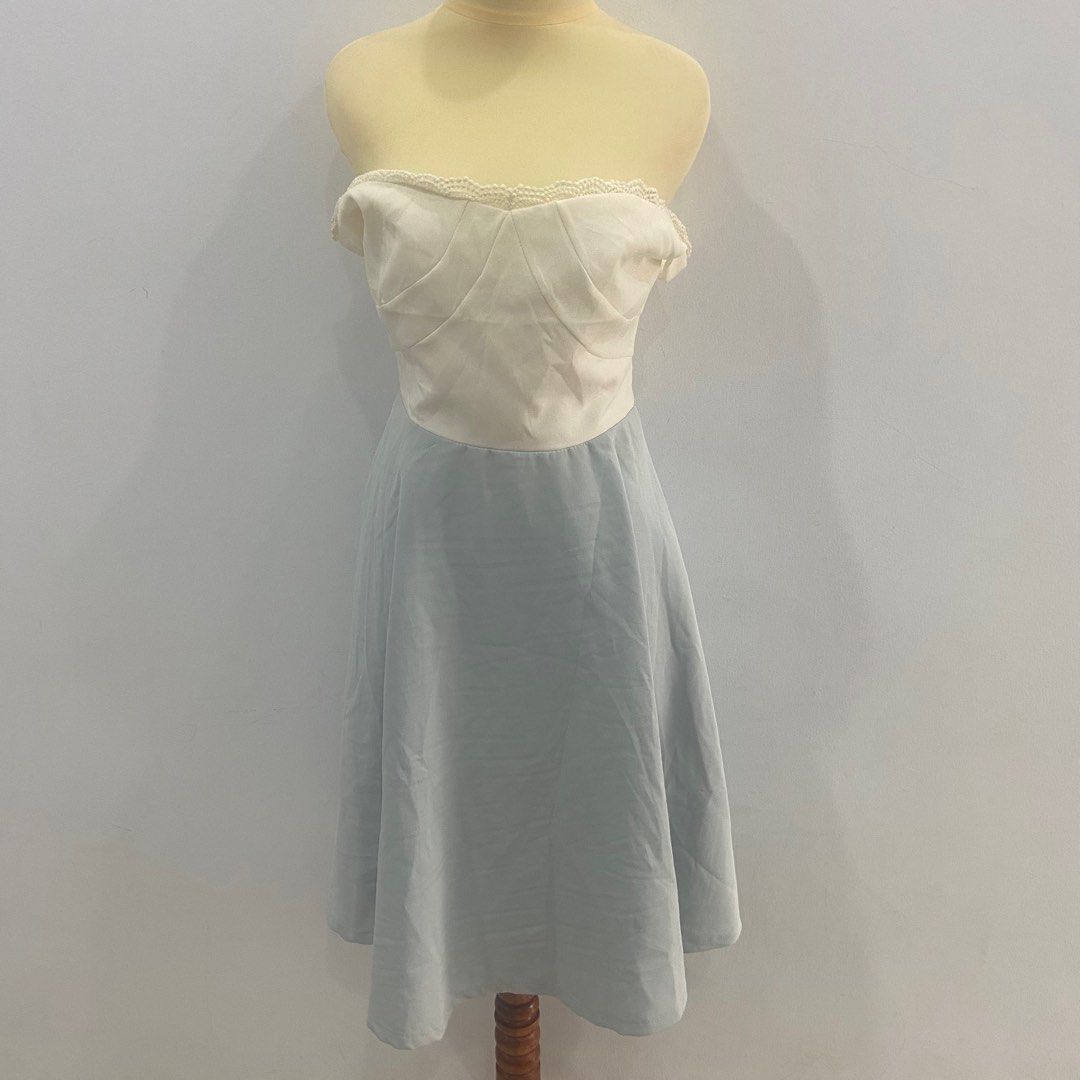 NEW! CHOCOCHIPS - Sabrina Two Tone Dress, Fesyen Wanita, Pakaian Wanita ...