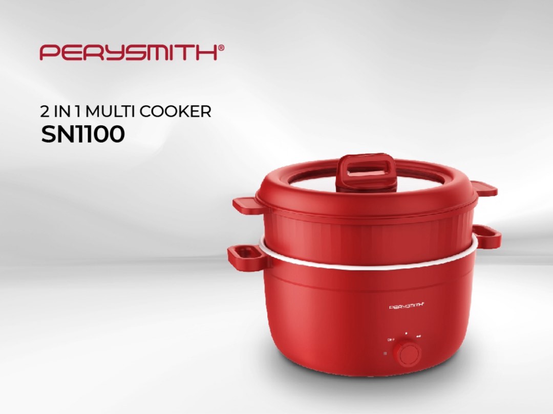 Perry Smith 2 in 1 Multi Cooker Red, TV & Home Appliances, Kitchen Appliances, Cookers on Carousell