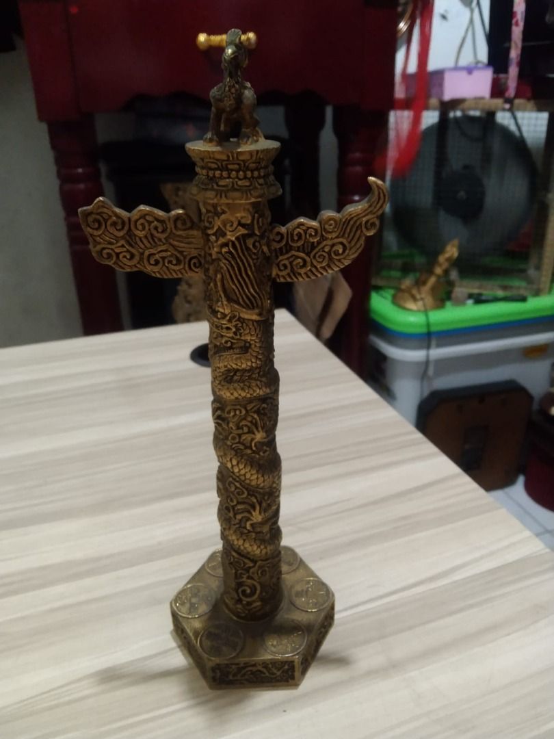 Pilar Naga Fiber Kuno Jadul Antik, Antik, Pajangan di Carousell