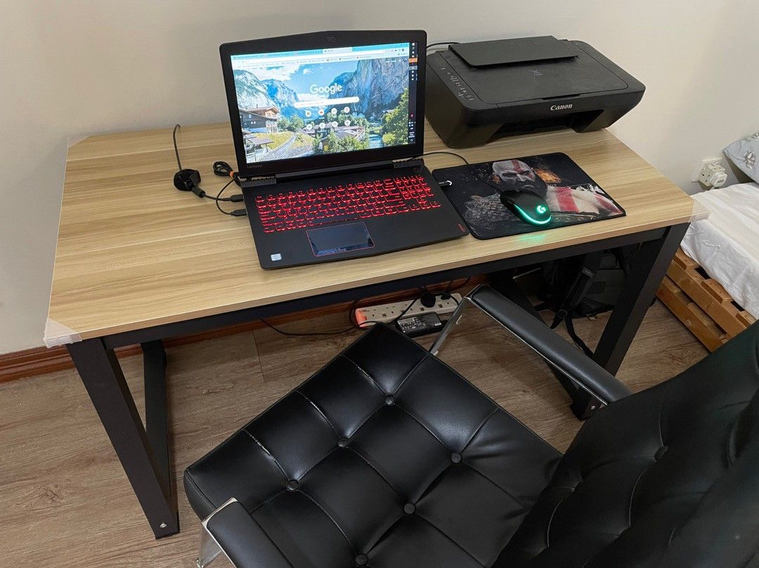 Readystock Office Table, metal leg gaming study working tables desks ...